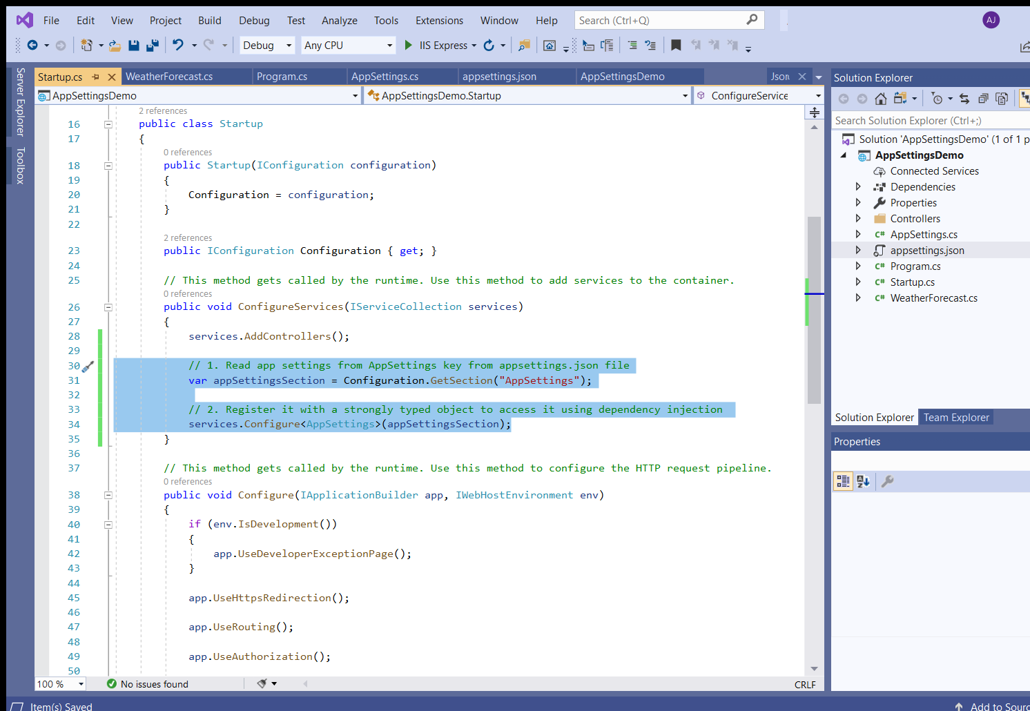 CoderJony Read AppSettings In ASP NET Core 3 1 From Appsettings json File