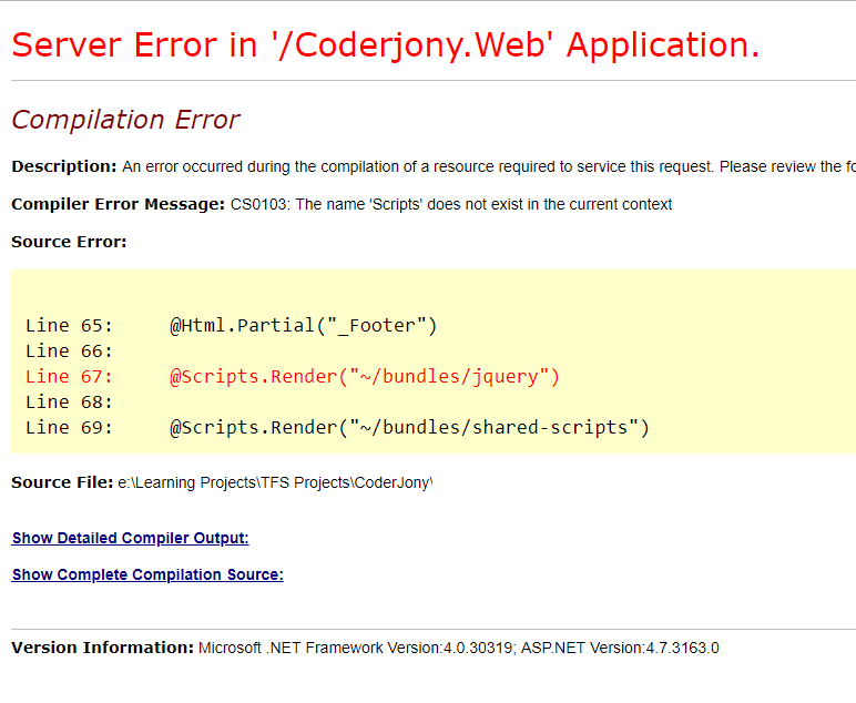 CoderJony The Name Scripts Does Not Exist In The Current Context CoderJony The Name Scripts Does Not Exist In The Current Context